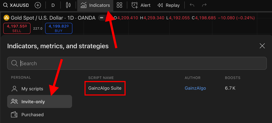 GainzAlgo Setup Guide